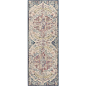 Artistic Weavers Odelia Vintage Bohemian Runner Area Rug,2'7" x 7'3",Garnet/Navy