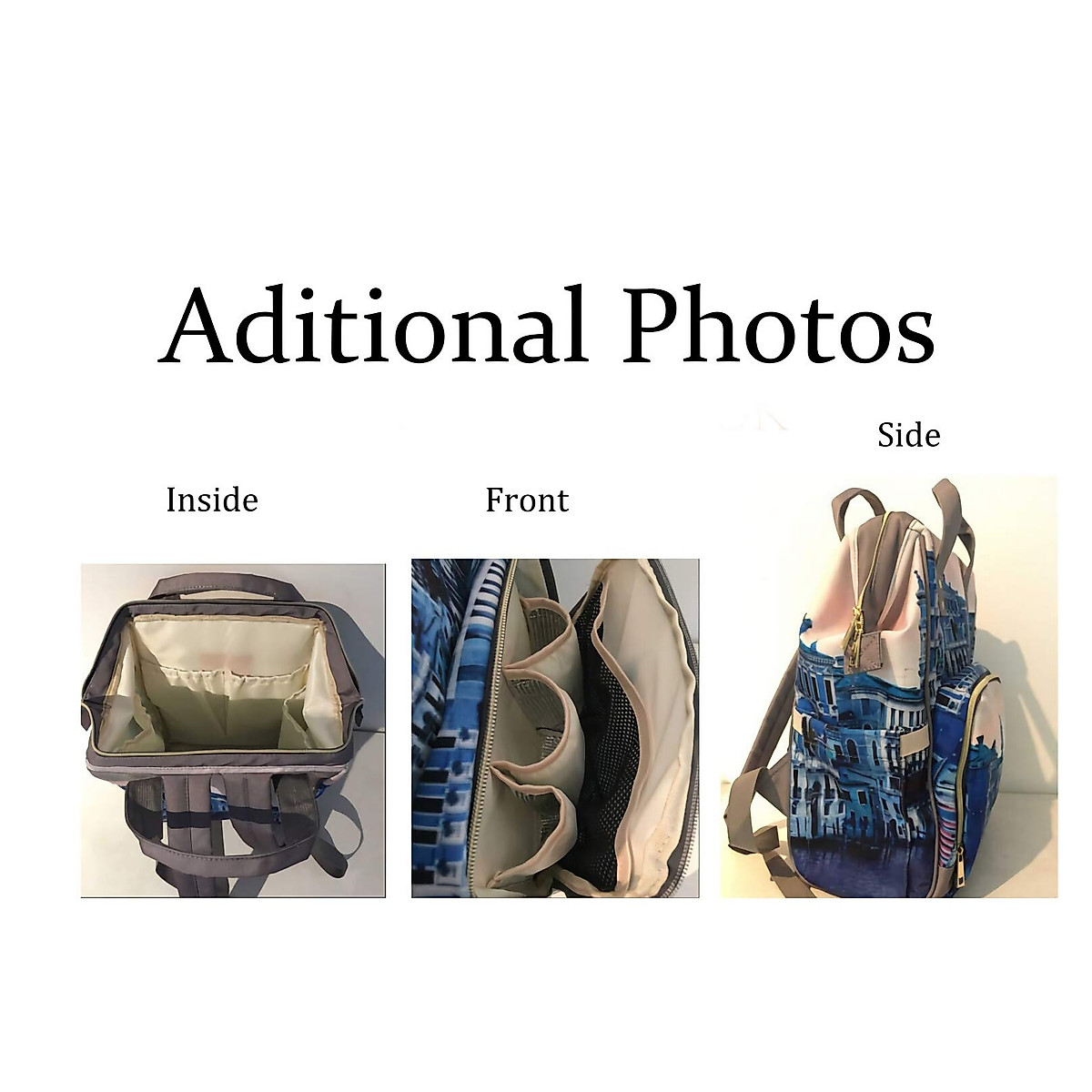 Yeshop Butterfly Purple Personalized Diaper Bag Backpack Tote with Name,Custom Travel Nappy Mommy Bag Backpack for Baby Girl Boy Gift, A300, 10.83In x 6.69Inx 15In