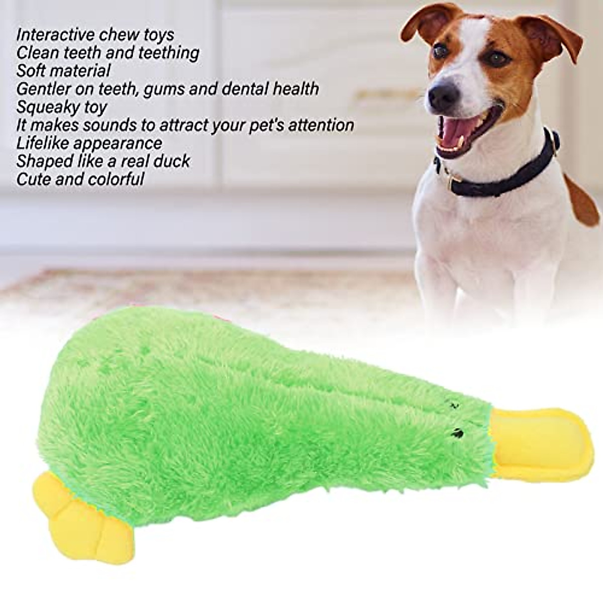 GLOGLOW Plush Dog Chew Toys, Cute Bird Easy Clean Squeaky Plush Dog Toys Teeth Grinding Interactive Boredom Relief Soft Bite Resistance Indoor (Green)