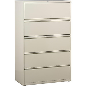 Lorell 5-Drawer Lateral File, 36 by 18-5/8 by 67-11/16-Inch, Putty