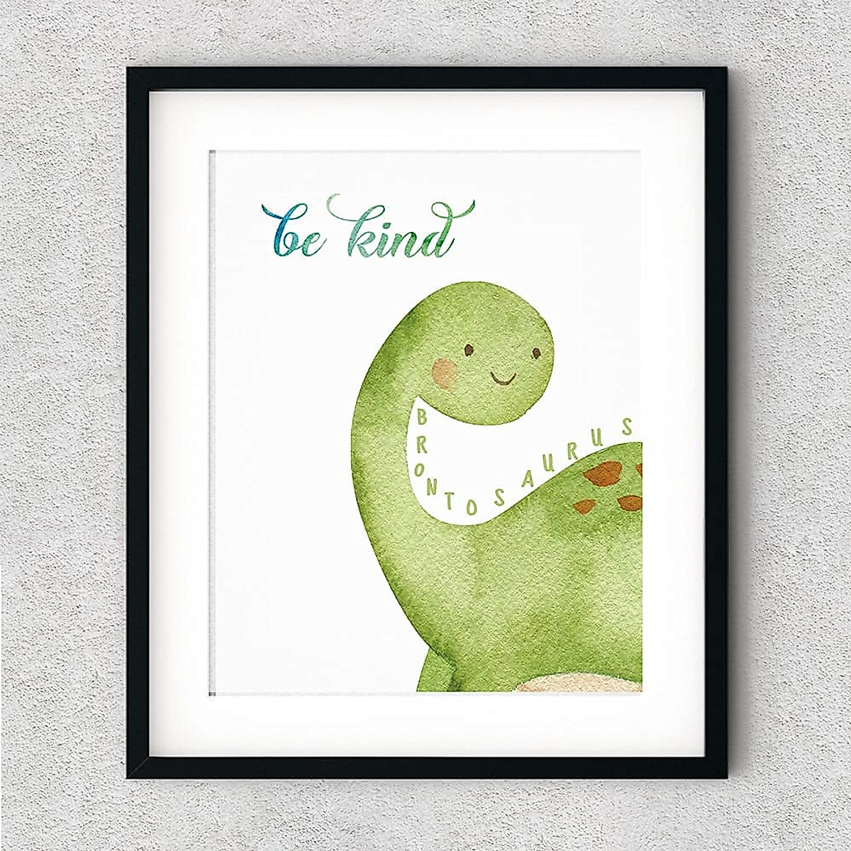 Inspirational Be Kind Be Yourself Be Curious Be Brave Wall Art Decor, Dinosaur Wall Decor for Nursery Bedroom Home, Dinosaur Poster Be Kind Be Brave Decorations for Nursery Room Living Room Home Set of 4 (8”X10”) Unframed