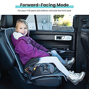 HEYTRIP Car Seat Protector, 2 Packs, Rear-Facing/Forward Facing Car Seat Mat for 0~12 Years Old Children, Waterproof, Easy Cleanup, Non-Slip, Fit Most Car Seats(Light Grey Blue)