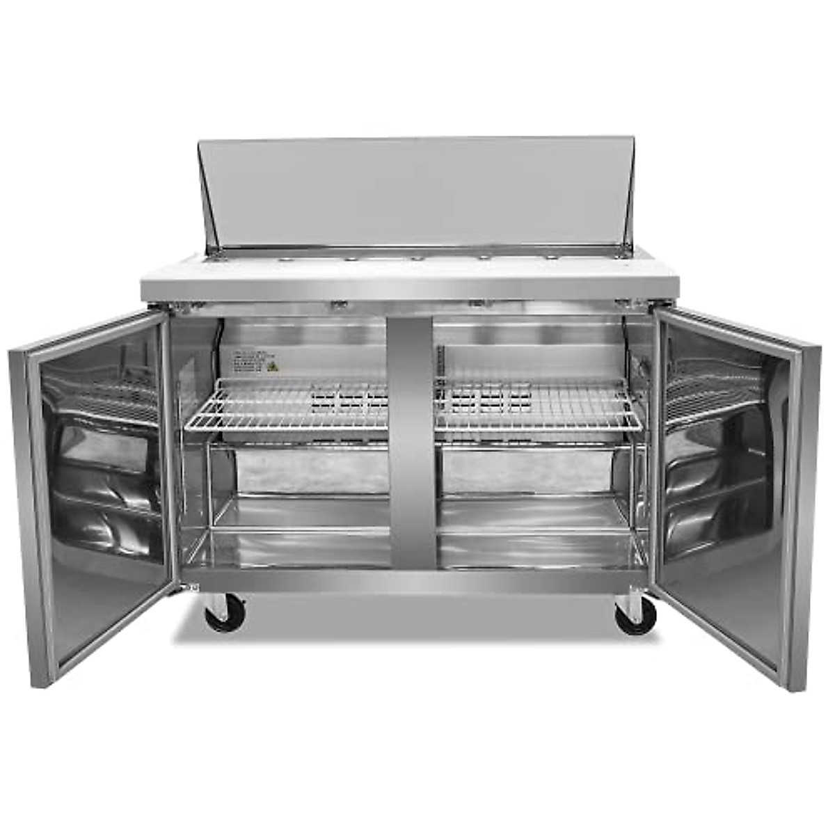 FSE 47-Inch Two-Door Refrigerated Commercial Salad/Sandwich Prep Table, 12 Cubic Feet, Stainless Steel, 115 v, (MRSL-2D)