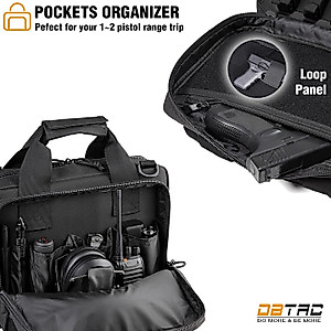 DBTAC Range Bag Soft Pistol Case XS (Urban Black) + Tactical Lunch Bag (Black), Durable Material with adjustable shoulder strap, Multi-functional Design