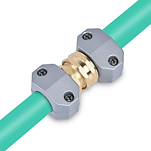 Garden Hose Repair Fitting, 3 Sets Aluminum Mender Female and Male Hose Connector, Fit 5/8-Inch and 3/4-Inch Garden Hose