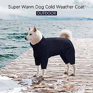 ROZKITCH Dog Winter Coat Soft Fleece Pullover Pajamas, Pet Windproof Warm Cold Weather Jacket Vest Cozy Onesie Jumpsuit Apparel Outfit Clothes for Small, Medium, Large Dogs Walking Hiking Travel Sleep