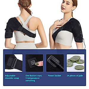 Shoulder Heating Pad,Jade Heated Shoulder Wrap for Rotator Cuff Pain 3 Adjustable Heat