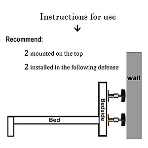 Krisler Adjustable Threaded Bed Frame Anti-Shake Tool for Bed, Headboard Stoppers, Bedside Headboards Prevent loosening Anti-Shake Fixer, Easy Install (30-64mm)