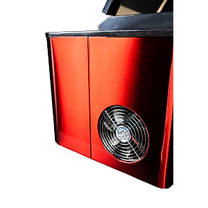 Danby DIM2500RDB Countertop Ice Maker, Makes 25 lbs Ice in 24 Hrs, Holds 2 lbs of Ice, Red Ice Machine with Electronic Controls, LED Display and Self Clean Function