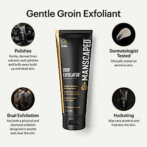 MANSCAPED® Crop Exfoliator™ Gentle Groin Exfoliant Scrub to Soothe and Clear the Skin, Vegan, Cruelty-Free (3.5 oz)