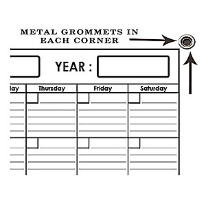 SwiftGlimpse 36x48 Large Jumbo Oversized Erasable Laminated Blank Annual Yearly Wall Calendar Poster, 12 Months, Reusable for Office, Academic, Home