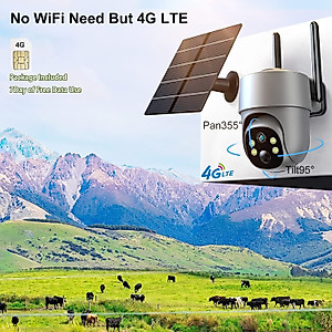 Xparkin Outdoor Cameras for Home Security - 4G LTE Cellular No WiFi Solar Security Cameras Wireless Outdoor with Floodlight Color Night Vision, PIR Detection Siren, 2 Way Talk - Grey