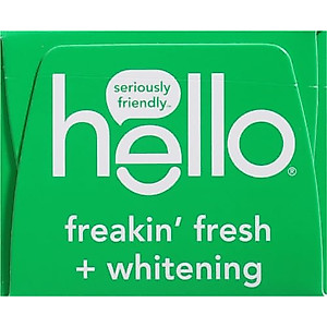 Hello Vegan Fluoride Free Toothpaste, Super Fresh Spearmint, Naturally Whitening Toothpaste, Hemp Seed Oil + Coconut Oil, Helps Remove Plaque, No SLS/Sulfates, 4 Ounce