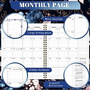 2024 Planner - 2024 Planner Weekly and Monthly, Jan. 2024 - Dec. 2024, 8'' x 10'', 2024 Calendar Planner with Twin-Wire Binding, Premium Paper, Flexible Cover, Check Box - Ink Painted Flowers