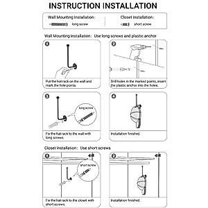 Dahey Hat Organizer for Baseball Caps, 2 Pcs Hat Rack Wall Mount 5 Inches Space Saving L Shaped Hat Holder Organizer Modern Metal Baseball Hat Storage Hook for Closet Bedroom Living Room, Black