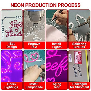 Custom Neon Sign Customizable, Yeeficent Custom LED Sign for Wall Decor, Personalized Neon Signs for Nail Salon Wedding Birthday Party Bedroom Bar Shop Name Logo (Optional 13" To 60")