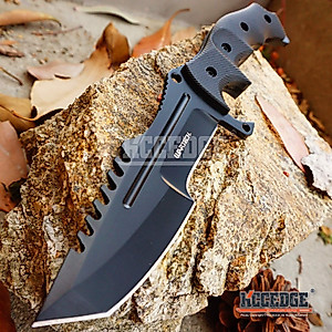 Tactical Knife Survival Knife Hunting Knife Full Tang Fixed Blade Knife Razor Sharp Edge Camping Accessories Camping Gear Survival Kit Survival Gear Tactical Gear 54962 (Black)