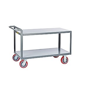 Little Giant G-2436-6PY Merchandise Collectors, 3600 Lbs., Flush Shelves, 6" Polyurethane, 24"W x 36"L, 34" Height, 24" Width, 42" Length, 3600 Pounds Load Capacity, Gray
