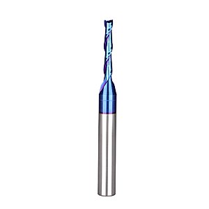 Jiiolioa S2112G CNC Router Bits 1/4 Inch Shank 1/8 inch Cutting Diamete Spiral Up Cut End Mill with Nano Blue Coating for Carving Standard milling, Finish and Boring …