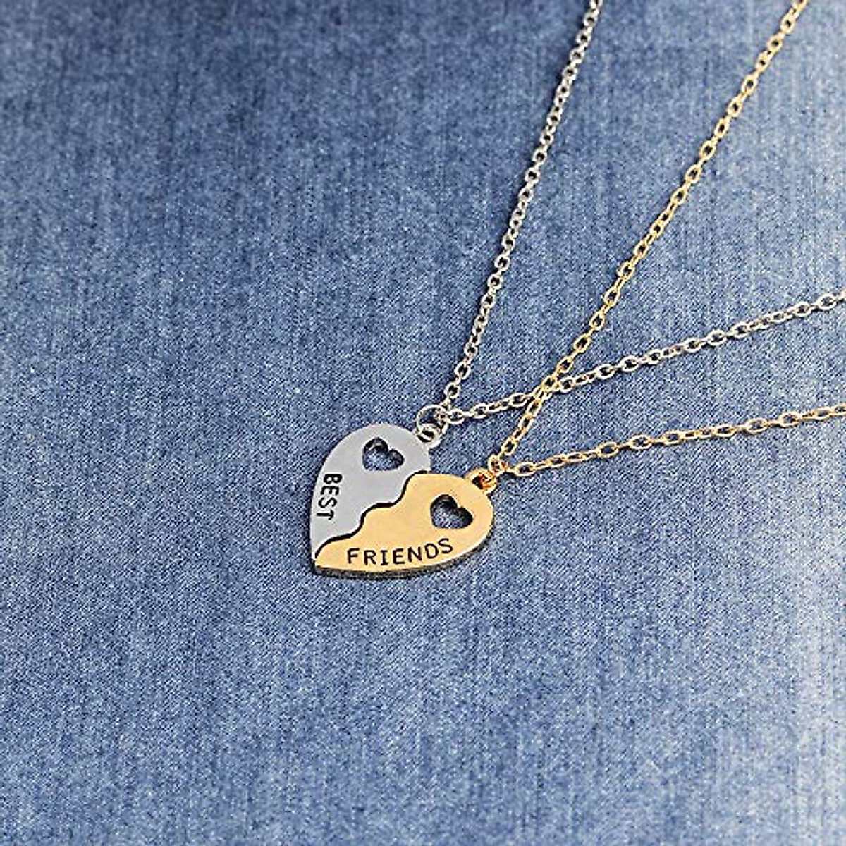 Best Friend Birthday Gifts for BFF Necklace for 2 Girls Friendship Gifts for Women Love Heart Necklace 2 Pcs