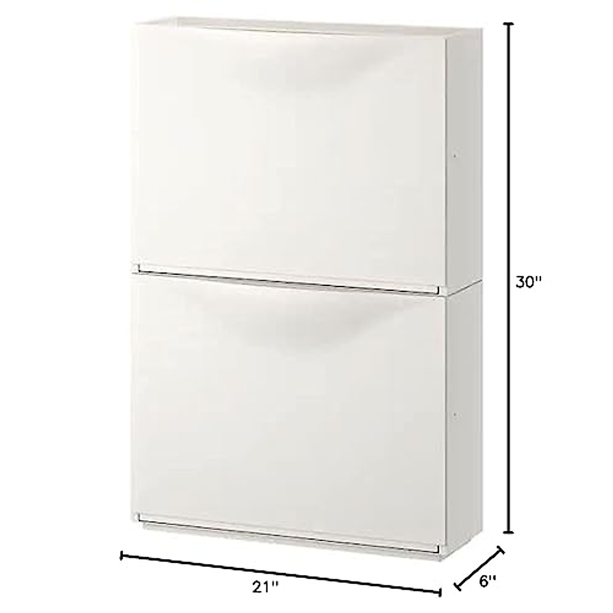Ikea Trones Polypropylene Storage Cabinet for Storing Shoes, Gloves and Scarves , 52x18x39 cm (White) - Pack of 2