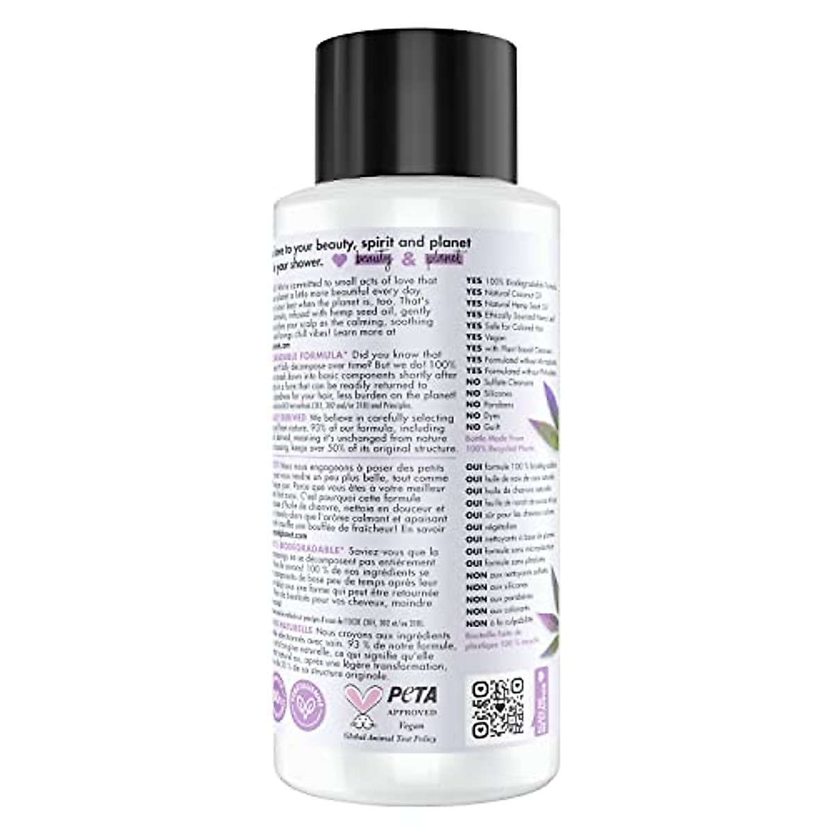 Love Beauty and Planet 100% Biodegradable Shampoo Soothe & Nourish Dry Scalp Hemp Seed Oil & Nana Leaf Sulfate-free, Silicone-free, Cruelty-free, Vegan Shampoo 13.5 oz