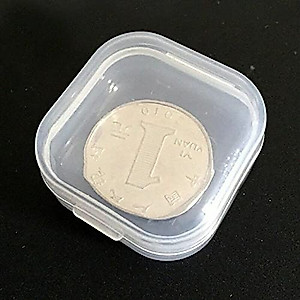 10Pcs Clear Small Plastic Containers Transparent Storage Box with Hinged Lid for Jewelry Earplugs (3.5x3.5x1.5CM)