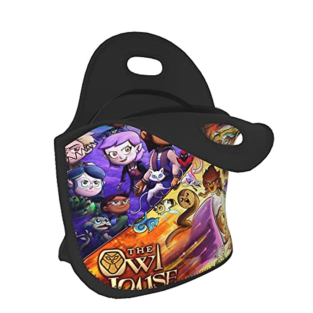 atgzfdr The Owl Anime House Lunch Bag Neoprene Zipper Lunch Box Insulated Picnic Bag Lightweight Tote Bags 11.4x11x5.5 Inches