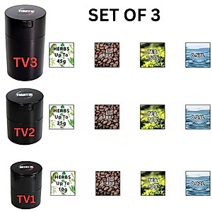 Tightpac America Tightvac with Box Black Caps/Black Bodies, Pack of 3