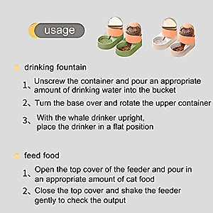 WERTSW Automatic Dog Cat Feeder and Water Dispenser Set 2L, Gravity Pet Food Feeder Dog Water Bowl Dispenser, 100% BPA-Free & Easily Clean, Self Feeding Station for Dogs Cats Pets Animals, White