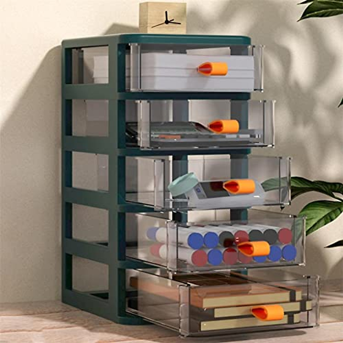ZSEDP Storage Boxes Multi-Layer Space Saving Strong Loading Large Capacity Practical Desktop Storage Drawer for Bedroom (Size : 3 Layers)