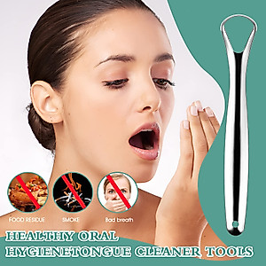 Tongue Scraper Cleaner, Stainless Steel Tongue Cleaners Tongue Scraper for Adults Oral Care Tongue Tool for Bad BreathEasy to Use Tongue Cleaner for Travels Meetings Work or Home Use