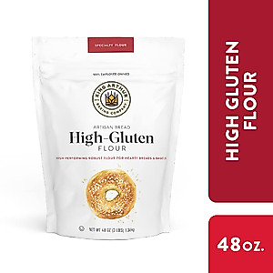 King Arthur High Gluten Flour, Contains Wheat Flour (wheat flour, malted barley flour) High Protein, 3 lb, White, 48 Ounces