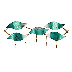 Chinese Style Wall Hook Bathroom Coat and Hat Storage Rack Entrance Metal Shelf Door Key Hanger
