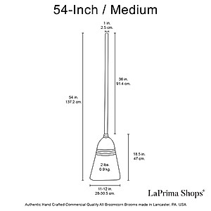 Authentic Hand Made All Broomcorn Broom (54-Inch/Medium Black)