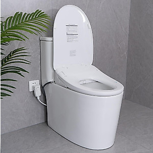 Aquatiz Auto Open Close Bidet Toilet Seat, Elongated with Endless Warm Water, Seat Heating, Night Light, Warm Air Dryer, Advanced Bidet Attachment for Toilets