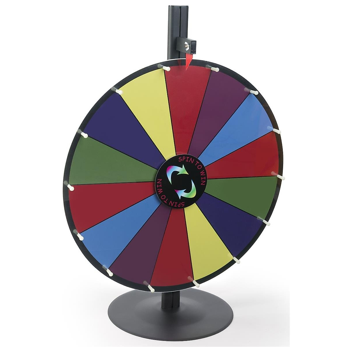 Displays2go Spinning Prize Wheel for Countertop, Plastic, Acrylic, PVC, Iron – Black (PWTABTOP24)