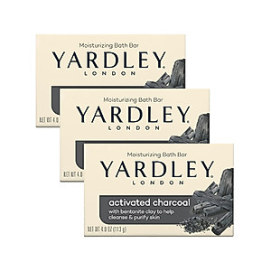Yardley Activated Charcoal Bath Bar 4oz - 3 Pack