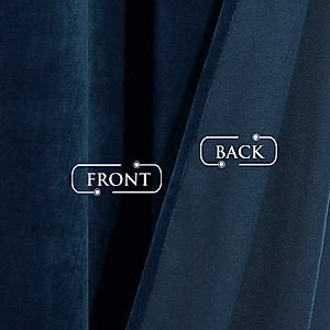 StangH Velvet Blackout Curtains Navy - Luxury Blue Curtains Velvet Textured Panel Drapes for Hotel Hall/Farmhouse Decor, Heavy Duty Summer Heat Block Out, Navy Blue, Wide 52 x Long 96 inches, 2 Pcs