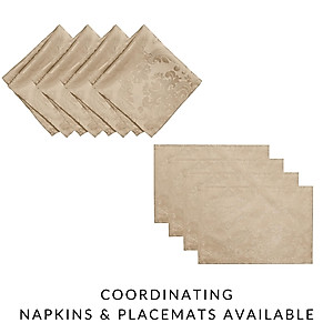 Elrene Home Fashions Caiden Elegance Damask Waterproof, Stain & Wrinkle Resistant Fabric Tablecloth, 60" x 84" Oval, Taupe