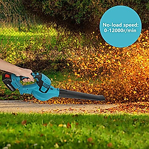 Electric Cordless Leaf Blower, 21V Handle Battery-Powered Leaf Blower with Charger, 2000mA Powerful Snow Leaf Blower for Lawn Clean, Patio, Blowing Leaves and Snow Lightweight Garden Power Tool