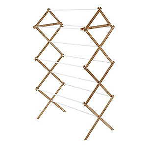 SECTTI Collapsible Bamboo Laundry Drying Rack - Save Space and Simplify Laundry Days with Lightweight Durability Lightweight at only 3.56 pounds Make Your Laundry Days Simple