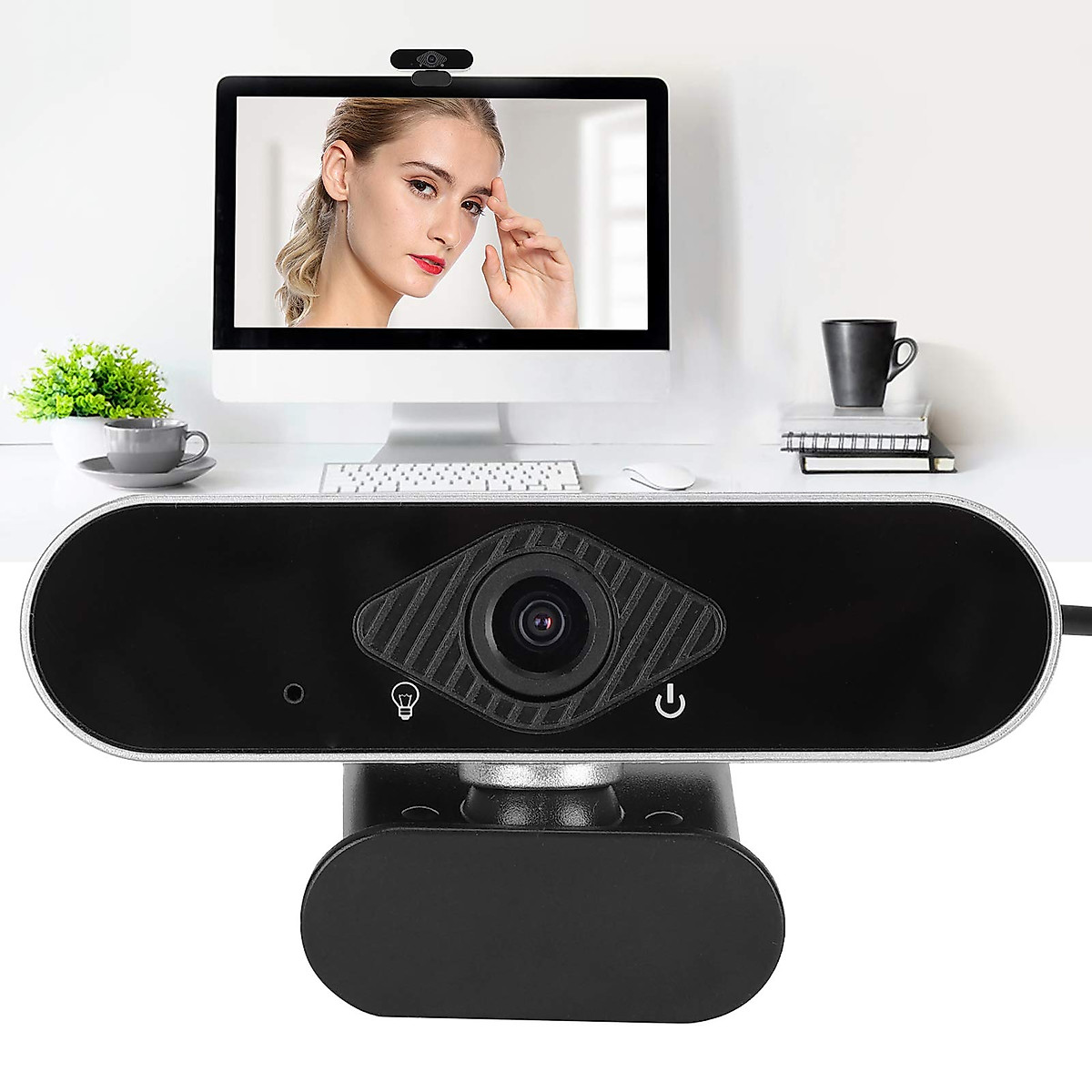 Zyyini Computer Webcam, 1920x1080P HD Camera USB PC Computer BuiltIn Microphone Computer Supplies for Online Teaching, Video Conference
