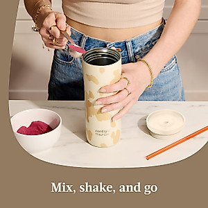 Contigo x Ally Love Stainless Steel Vacuum-Insulated Tumbler w/Straw, Autoclose Tech, Easy Clean Lid, Leak-proof Drinking, Keeps Drinks Cold 20hours, BPA Free, 24oz., Streeterville 2.0, Oatmilk