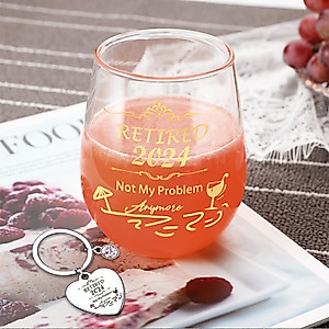 Best Retirement Gifts for Woman Men 2024 Thank You Leaving Gifts Retired Farewell Gifts for Coworkers Colleagues Stemless Wine Glass Cool Retirement Good Luck Gifts Happy Retirement Party Decorations