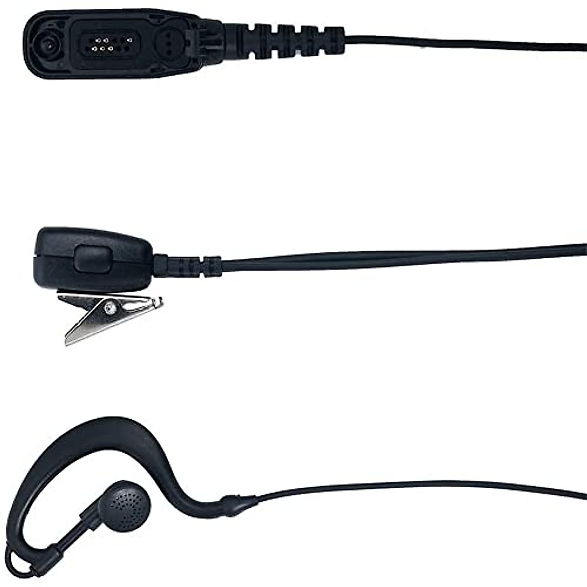 Klykon G Shape Earpiece Headset for Motorola MTP850 MOTOTRBO XPR6550 XPR7550 XPR7580 XPR7380 APX6000 APX4000 XPR7350 APX7000 XPR6350 Walkie Talkie 2 Way Radio