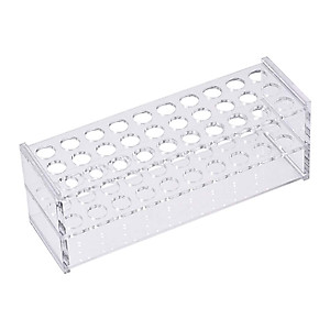 uxcell Acrylic Test Tube Holder Lab Stand Rack 3x10 Wells for 11-13mm Centrifuge Tubes Clear
