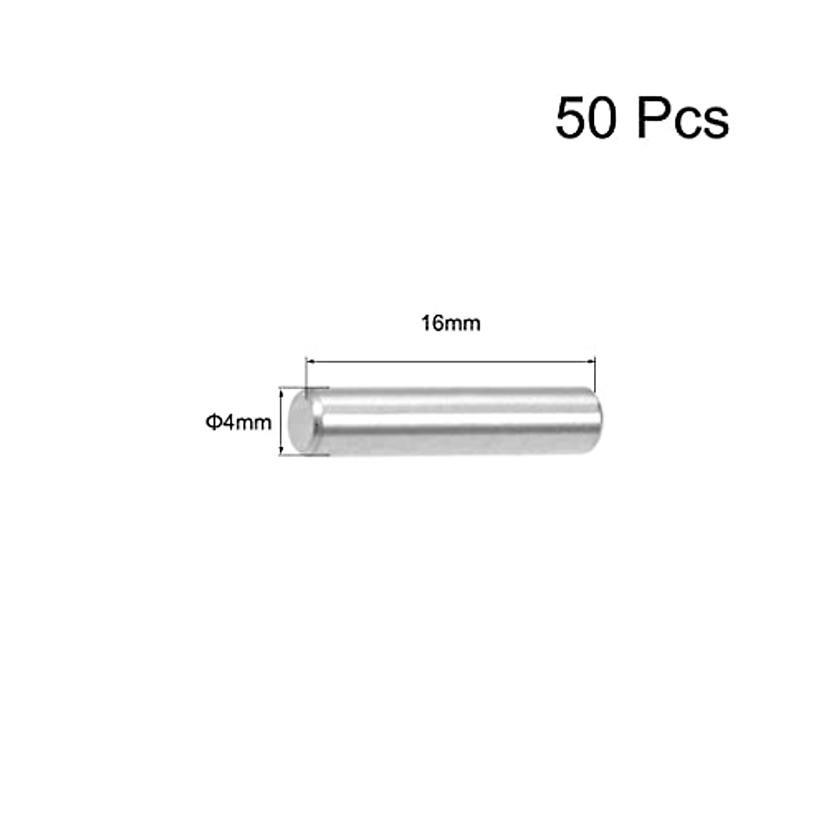 50Pcs 4mm x 16mm Dowel Pin 304 Stainless Steel Shelf Pegs Support Shelves Silver Tone