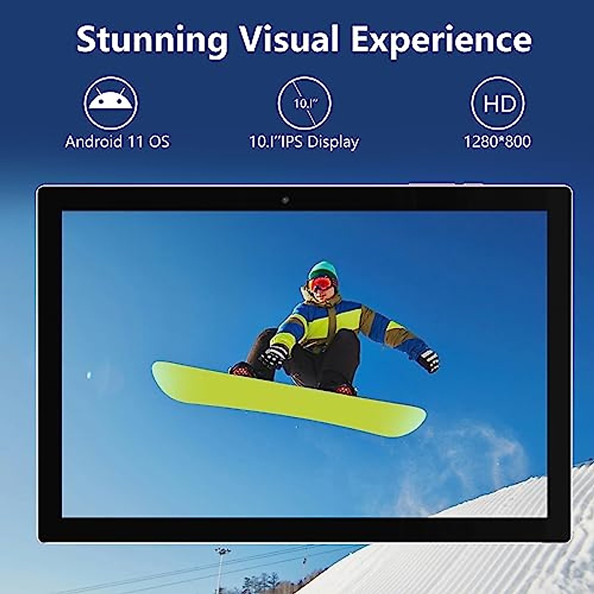 Android 11 Tablet 10.1 Inch Tablets, 2023 Upgraded 2 in 1 Tablet with Keyboard, Include Mouse/Case/Stylus/Tempered Film, 4GB RAM+64GB ROM(Max 512GB), 8MP Camera 6000mAh Battery 10" FHD Android 11 Tab