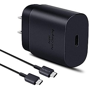 Super Fast USB Type C Charger Kit Compatible Android Phone Samsung Galaxy S22, S22 Plus, S20 / S21 Ultra Plus 5G, Note 20 / Note 10 Plus/S9/S8/S10e/S10, Pixel 6 Pro, 25W PD Wall Power Adapter & Cable